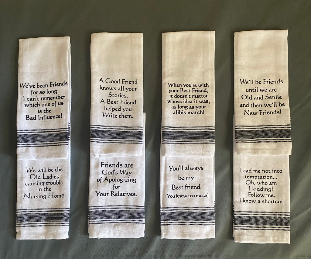 WH Friends Kitchen Towels | Witty and Fun | All About Me Boutique